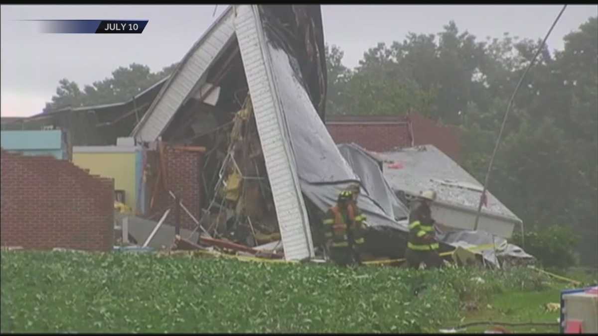 Crews demolish part of tornado-damaged school