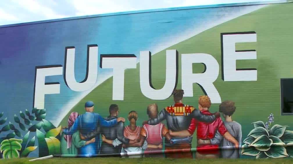 'Future' mural dedicated in Des Moines