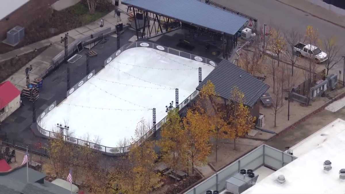 AERIALS: Outdoor ice rink is up in Louisville, and it's bigger this year