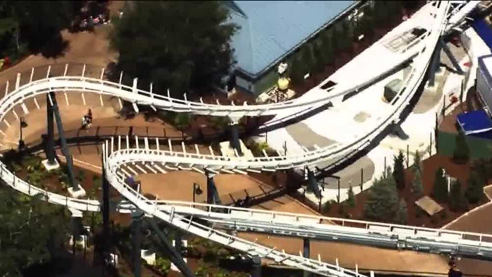 Chopper 2 flies over SeaWorld's Penguin Trek construction