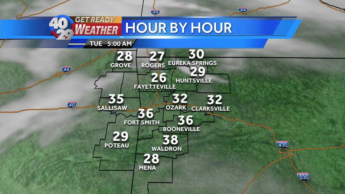 4029 AM Tuesday Hour by Hour Forecast Jan. 19th