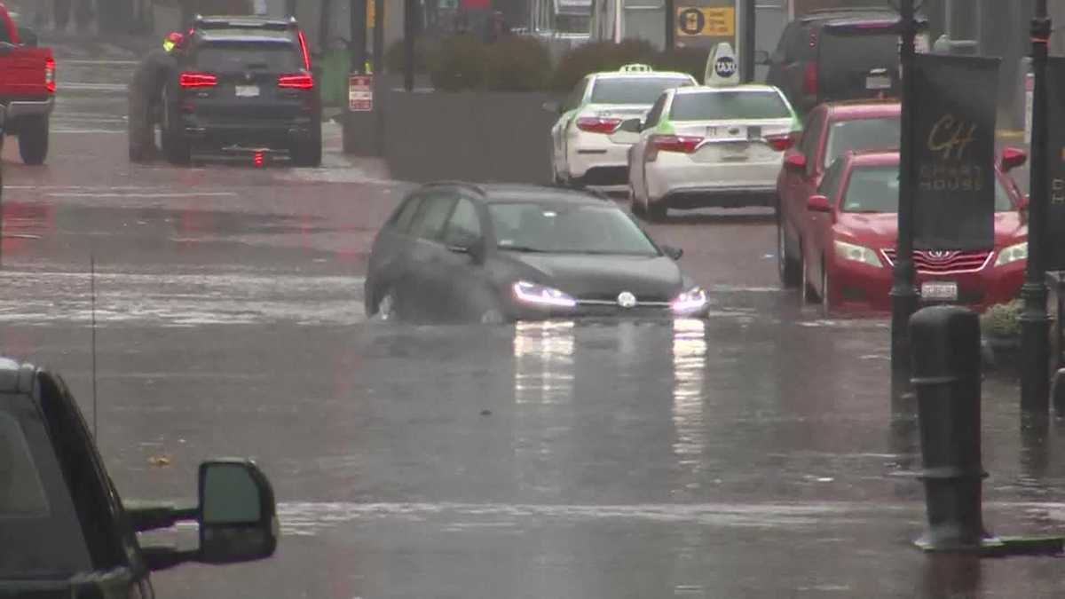 Video: Storm floods Boston's Long Wharf area