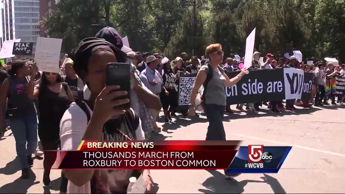 Thousands march through Boston neighborhoods to fight extremism