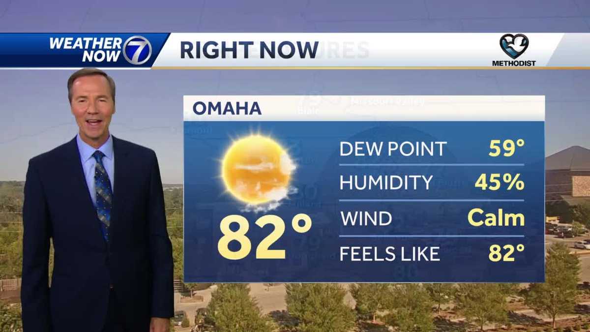 Monday evening August 8 Omaha weather forecast.