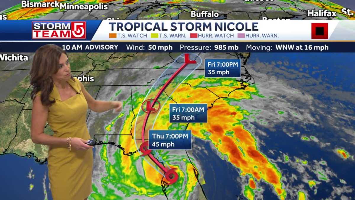 Video: Nicole's impacts expected this weekend