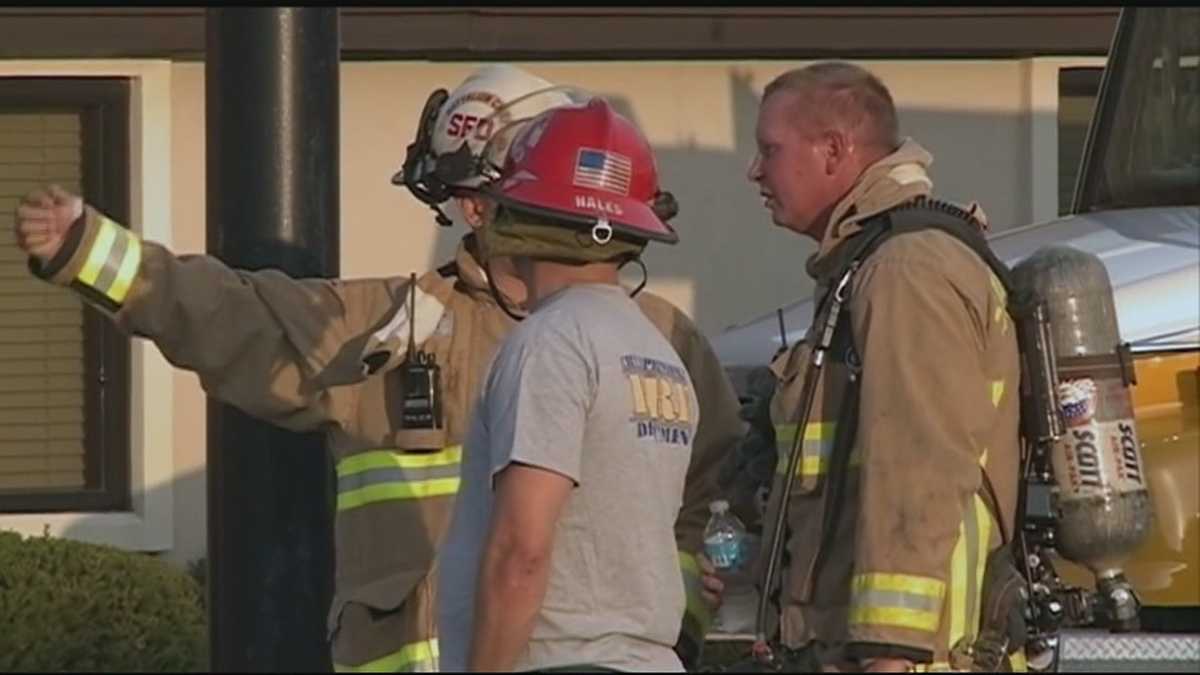 Firefighters battle flames at Springdale business