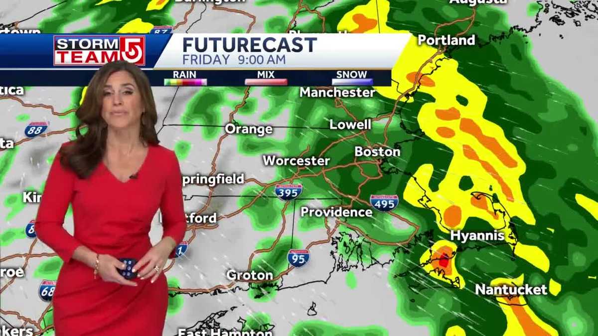 Video: Cloudy, damp day before downpours move in