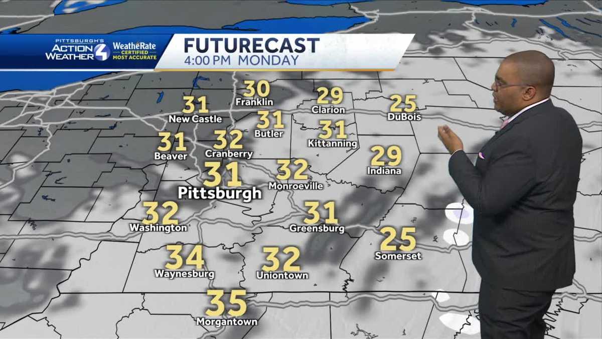 Highs reach freezing Monday