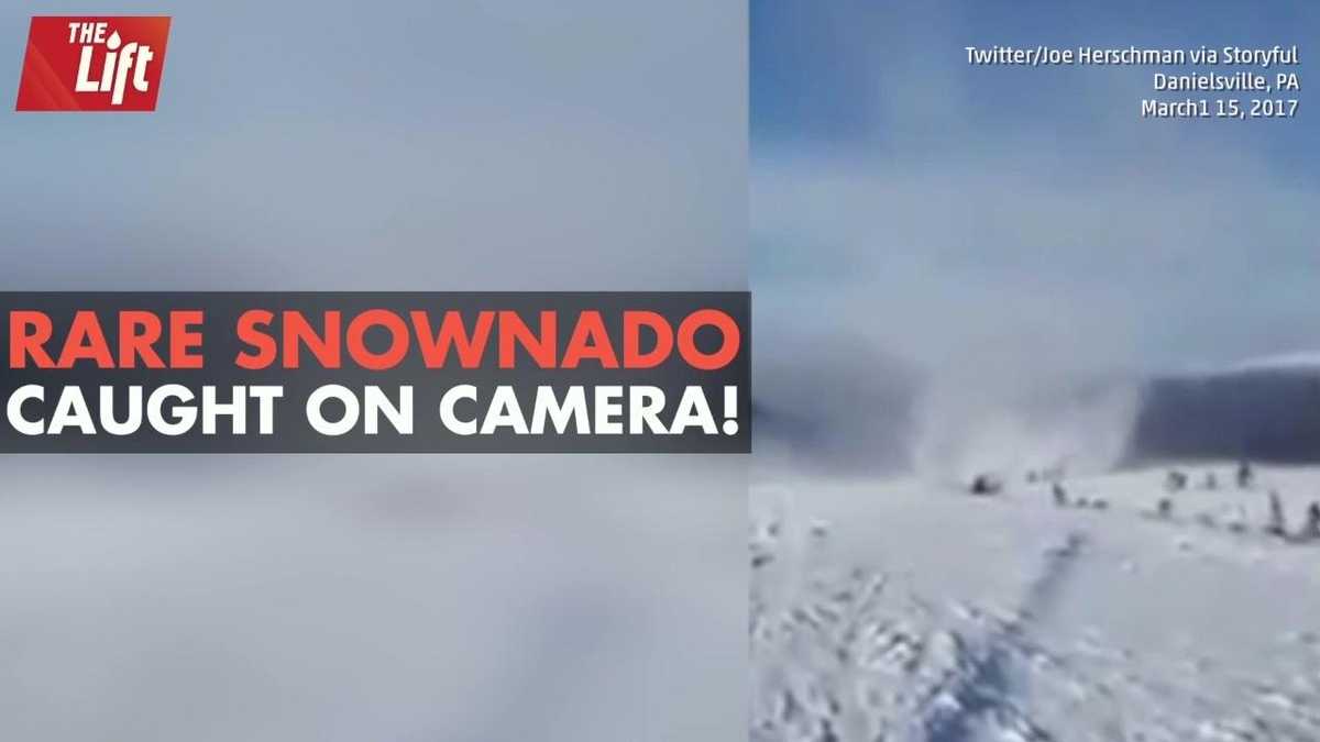 Wow! Rare snownado swirling caught on camera