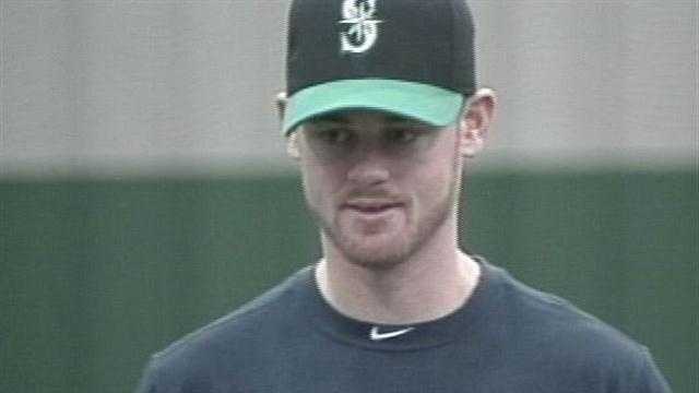 Charlie Furbush helps out at baseball clinic