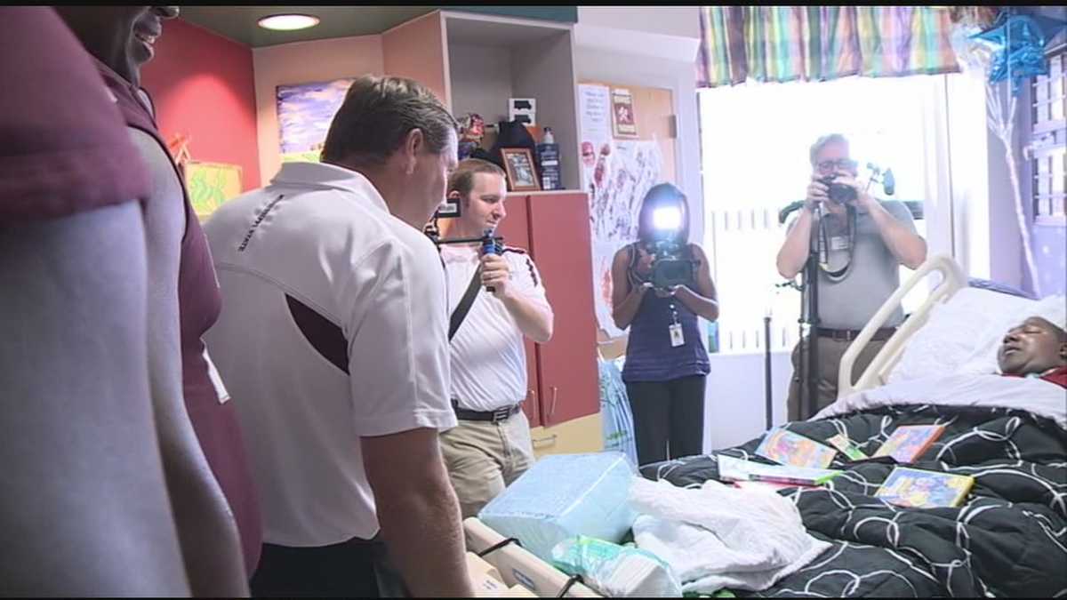 MSU Extravaganza and football team visits Blair E. Batson