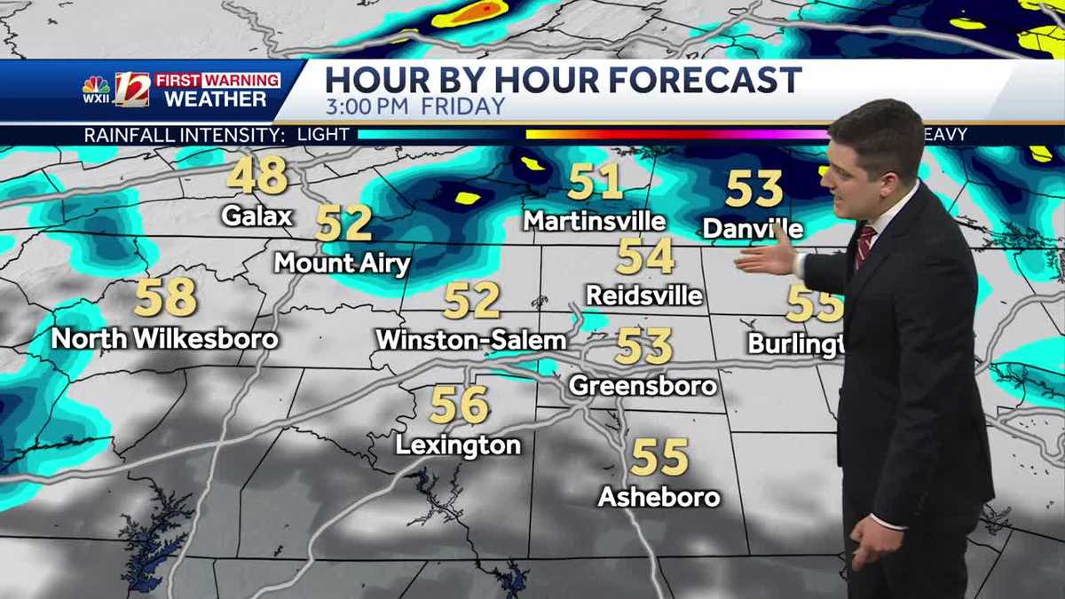 Wet Friday at times, small chance of a thunderstorm