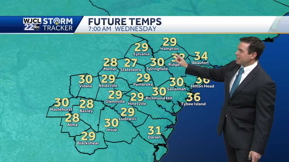 A sunny and chilly day with freezing temperatures tonight