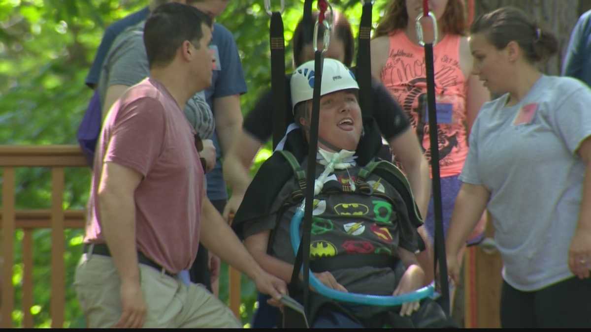 Adaptive zip-line lets campers living with disabilities 'fly' in Pittsburgh