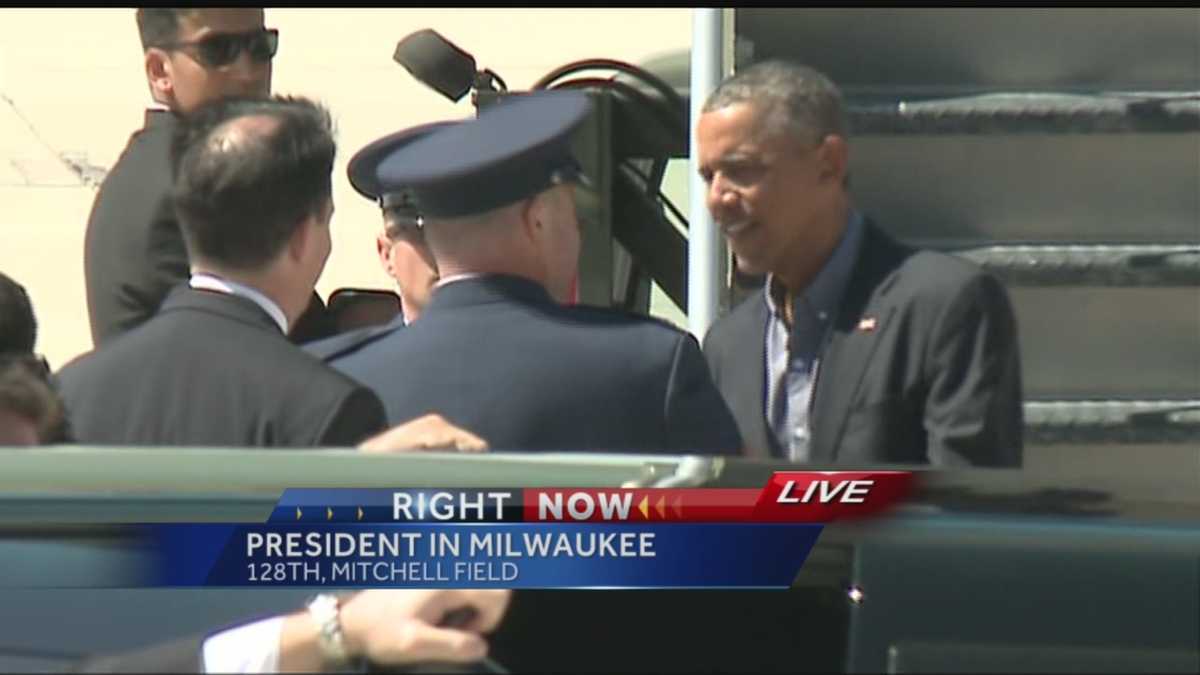 President greets dignitaries, crowd at Mitchell International