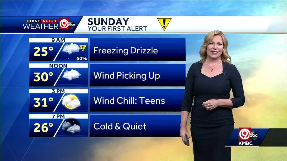 After freezing drizzle ends, Sunday will be cold, windy