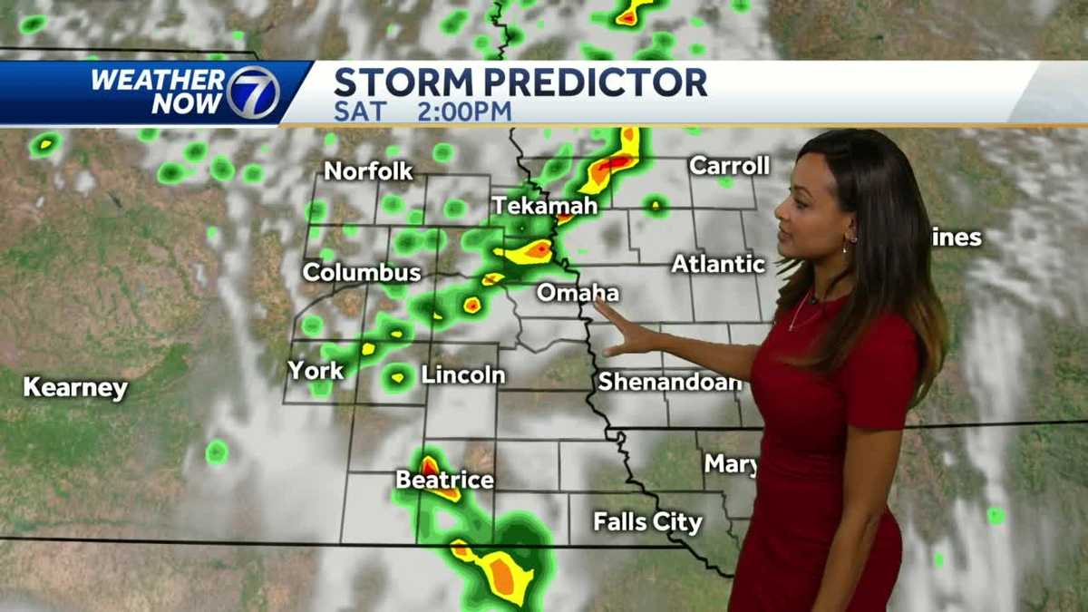 Scattered t-showers move in Saturday afternoon
