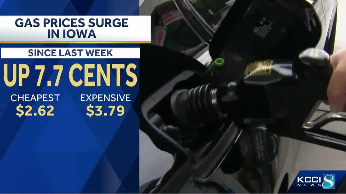 Gas prices surge in Iowa