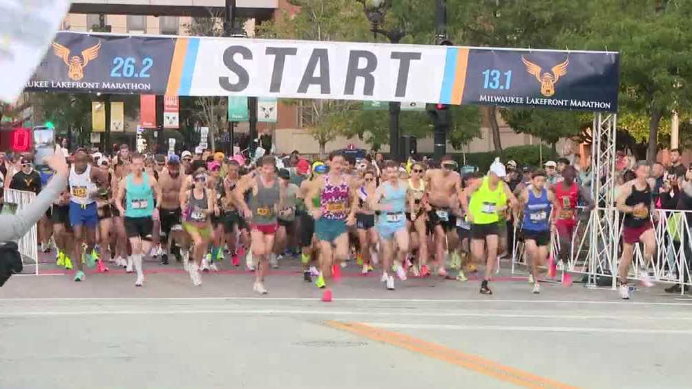 Thousands laced up their shoes for the annual Milwaukee Lakefront Marathon