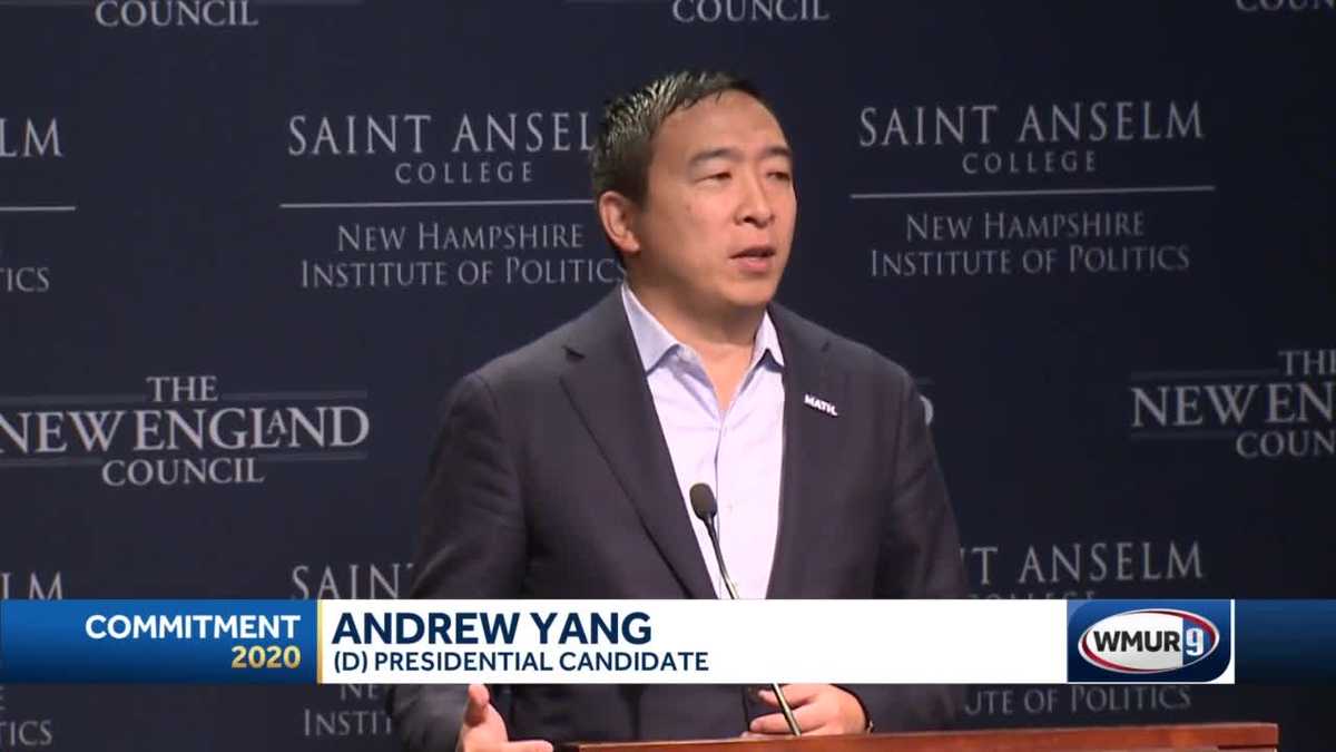 Yang pitches universal basic income plan at Politics and Eggs event