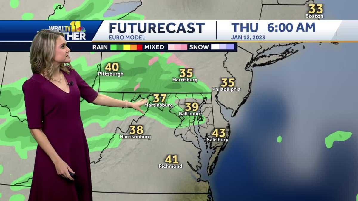 Cloudier in Maryland today, rain coming Thursday