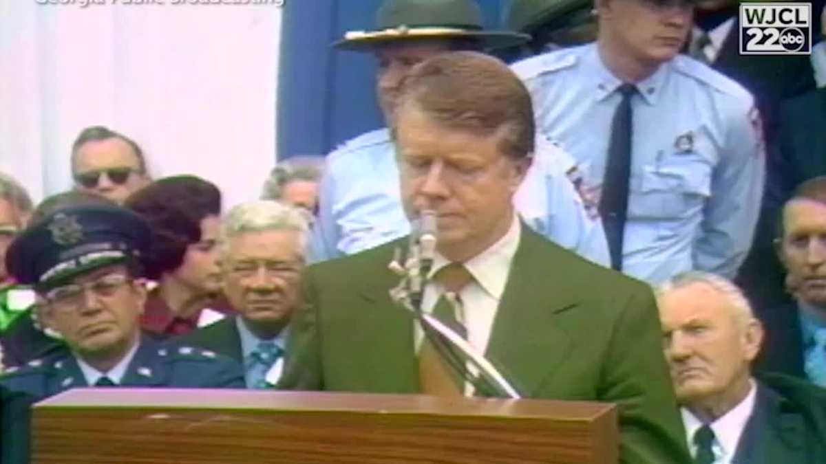 Jimmy Carter's inauguration speech after becoming Georgia Gov. Jimmy Carter's inauguration speech after becoming Georgia Gov.
