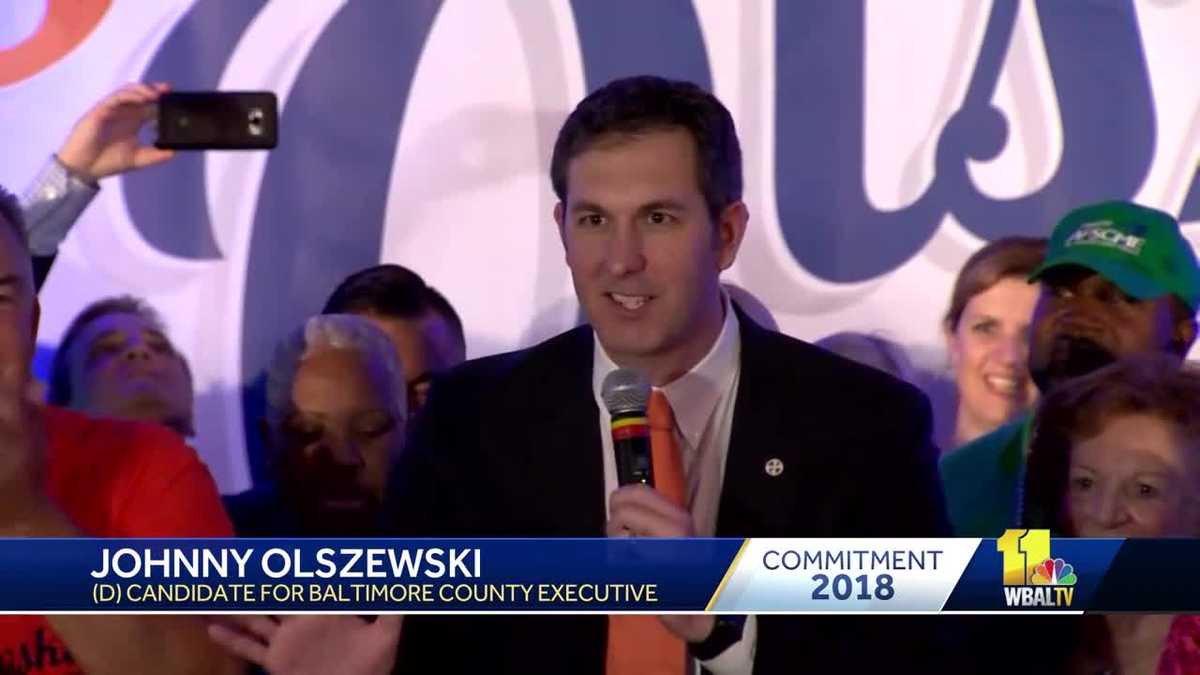 Johnny Olszewski claims victory in Baltimore County