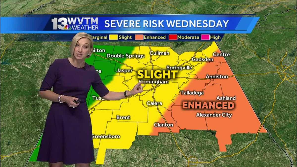 Stephanie Walker's midday forecast, severe weather outlook