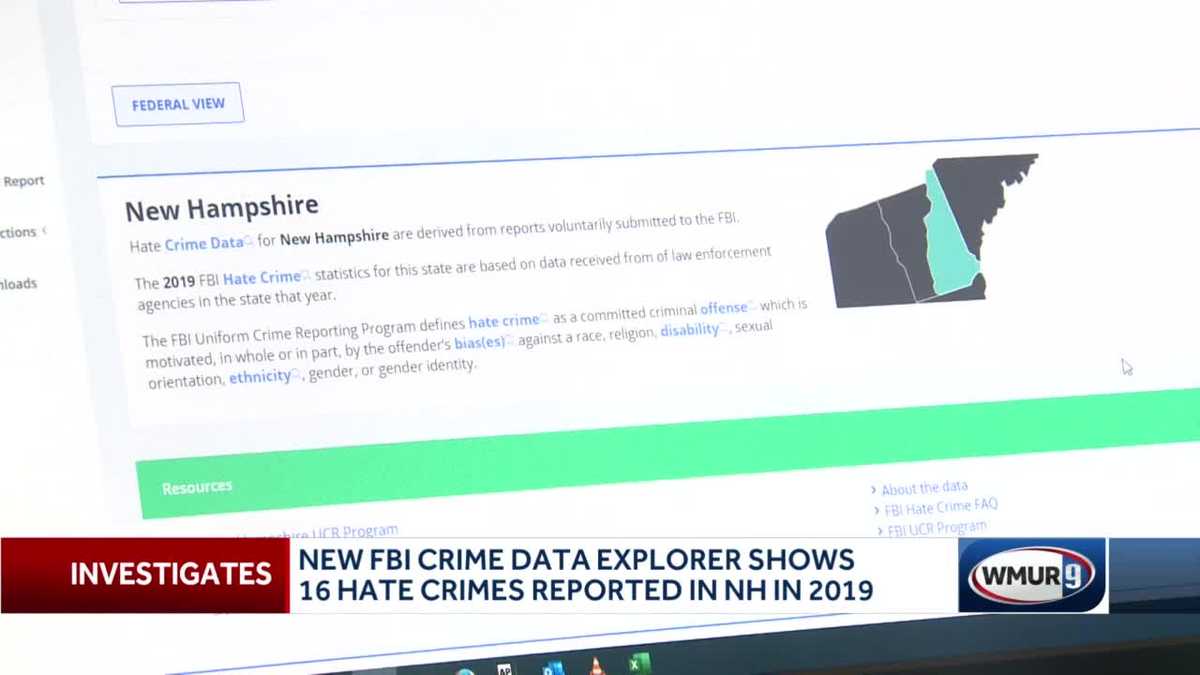 New FBI crime data explorer shows 16 hate crimes reported in New Hampshire in 2019