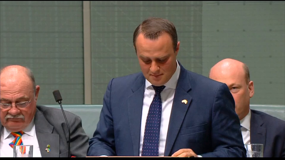 Australian Minister Of Parliament Proposes During Same Sex Marriage Debate