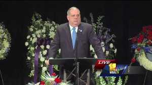 Gov. Larry Hogan speaks at funeral for Deputy Patrick Dailey
