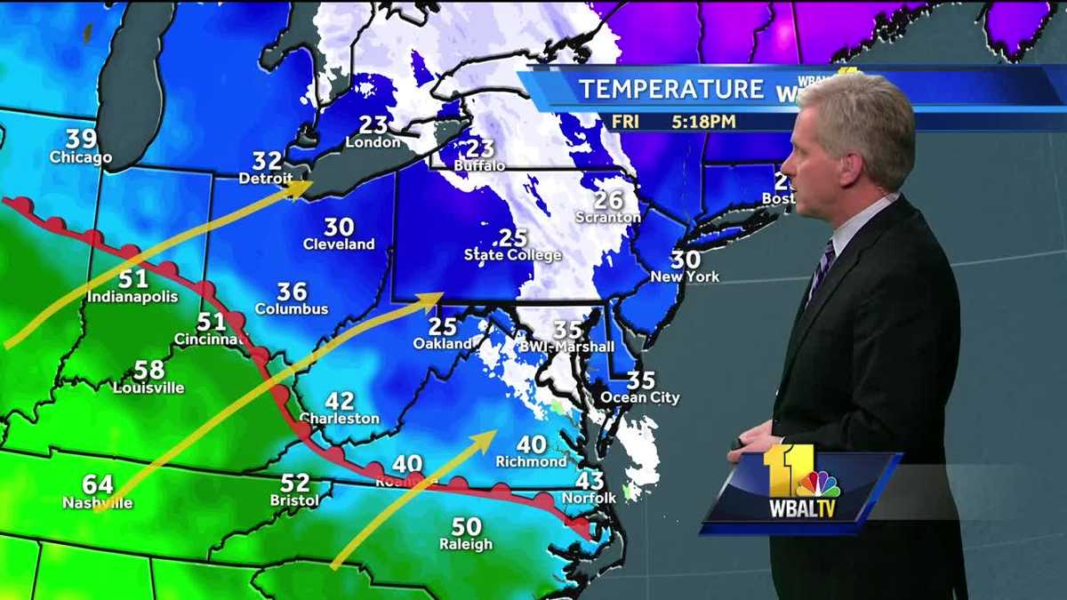 Tom shows warmer weather for weekend