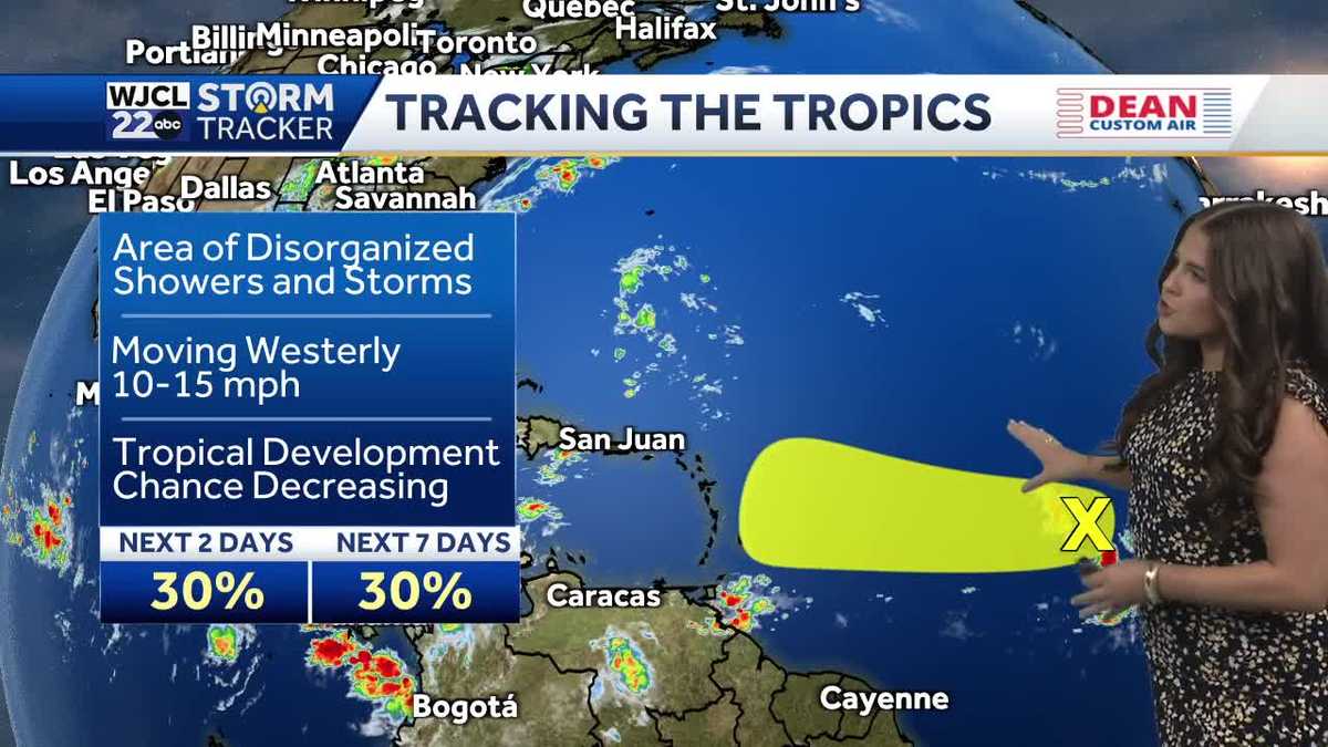 Tropical development chances decline in the Atlantic