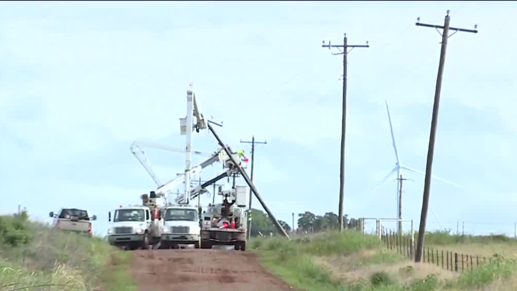 Logan County crews work to restore power following morning storms