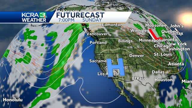 High pressure dominates with sunny & warm weather