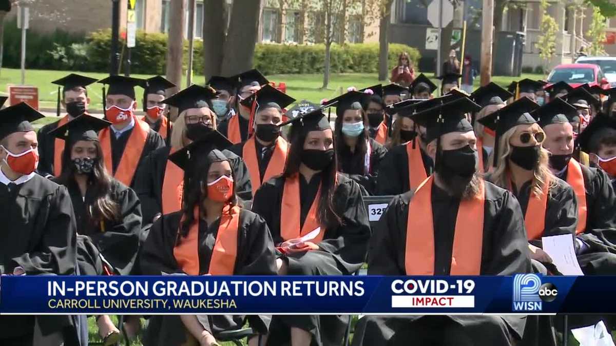 College graduates attend in-person commencement ceremonies