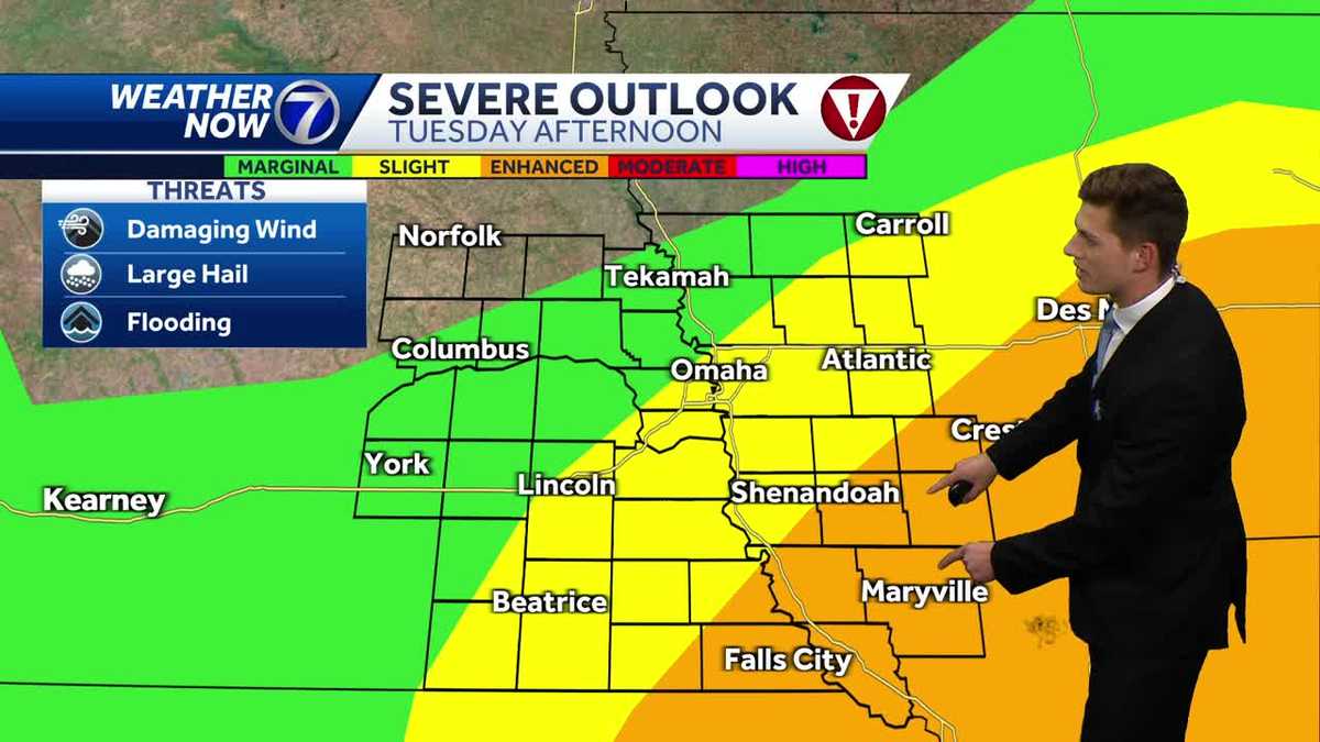 Omaha weather: Rain, severe storms expected Tuesday
