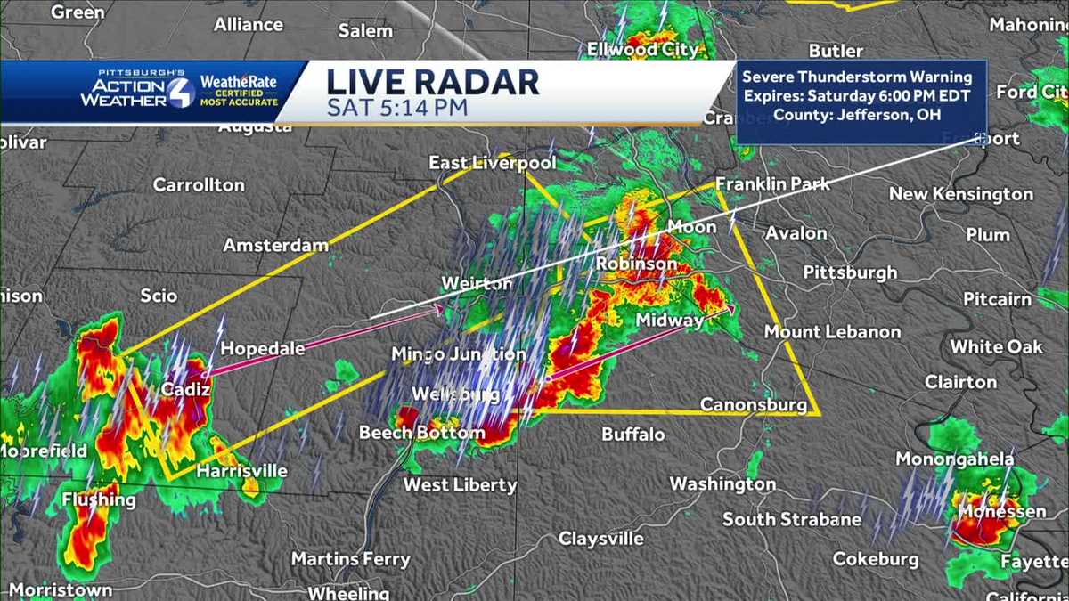Impact Day as rain moves into Pittsburgh