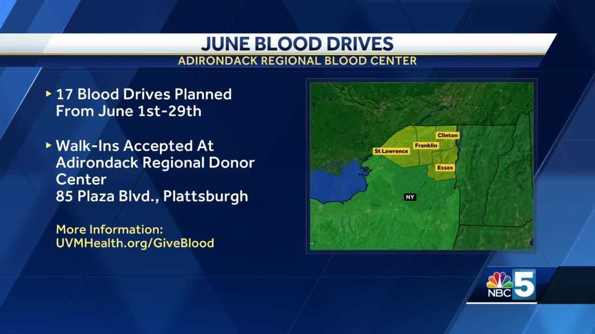 Adirondack Regional Blood Center plans blood drives for June