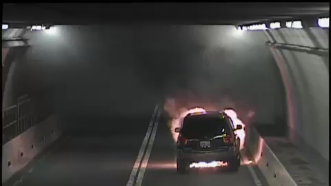 SUV catches fire in Ted Williams Tunnel