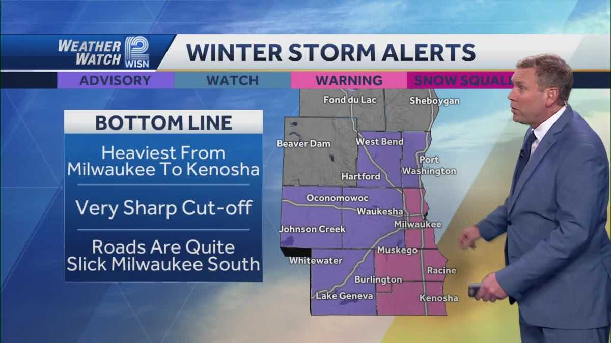 Videocast: Heaviest snow from Milwaukee to Kenosha