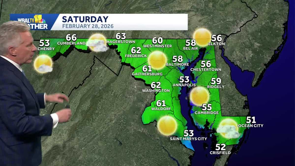 Baltimore weather: Sunny skies, temps near 60 on Saturday