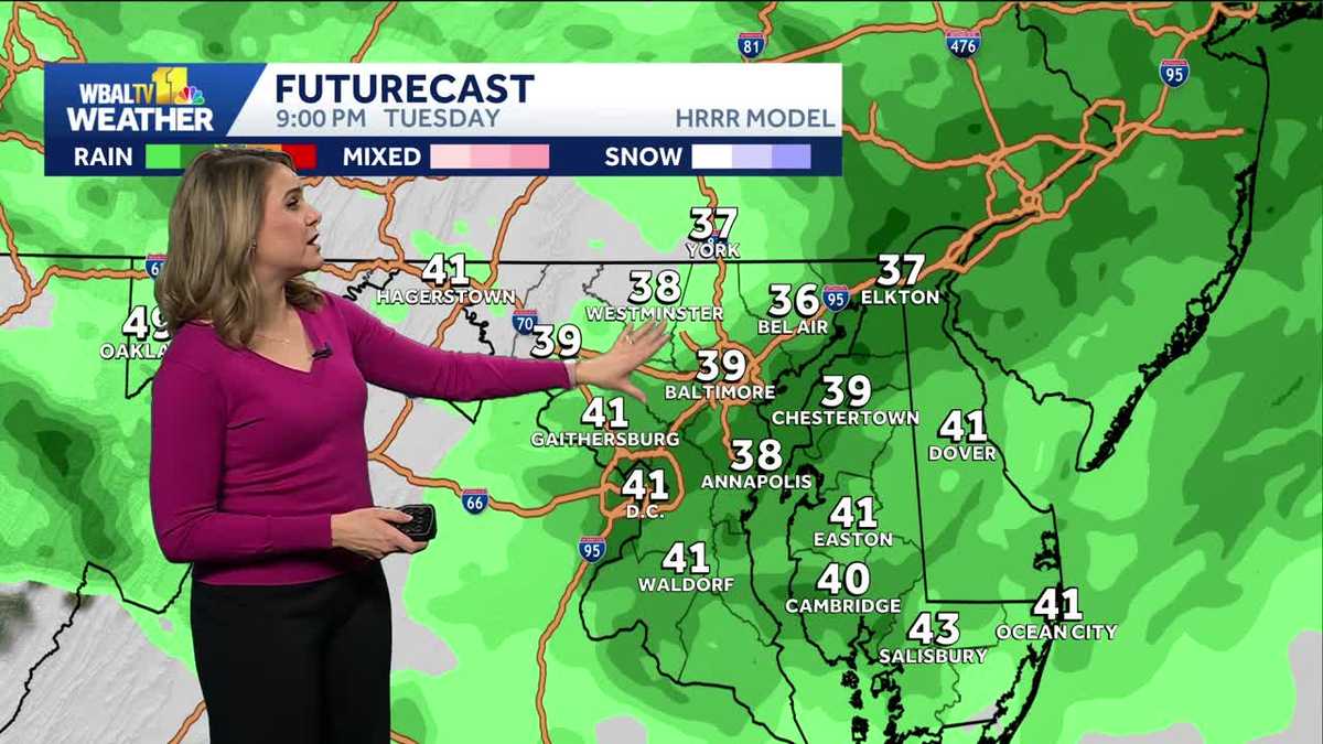 Baltimore weather: Periods of rain and fog Tuesday night