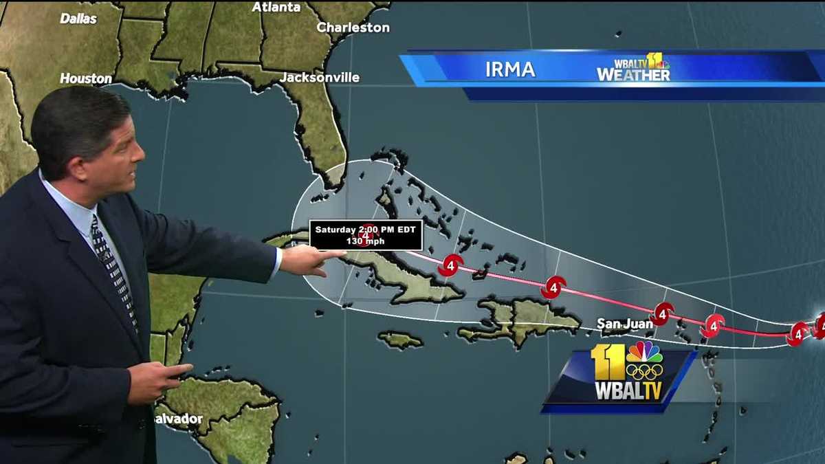 Tony shows how Irma's track is headed west