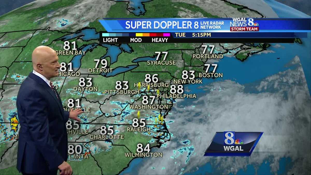 Isolated T'storms; Warm, sticky