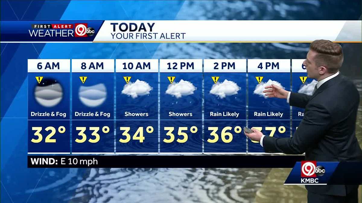 Fog, drizzle, rain possible throughout the day Monday