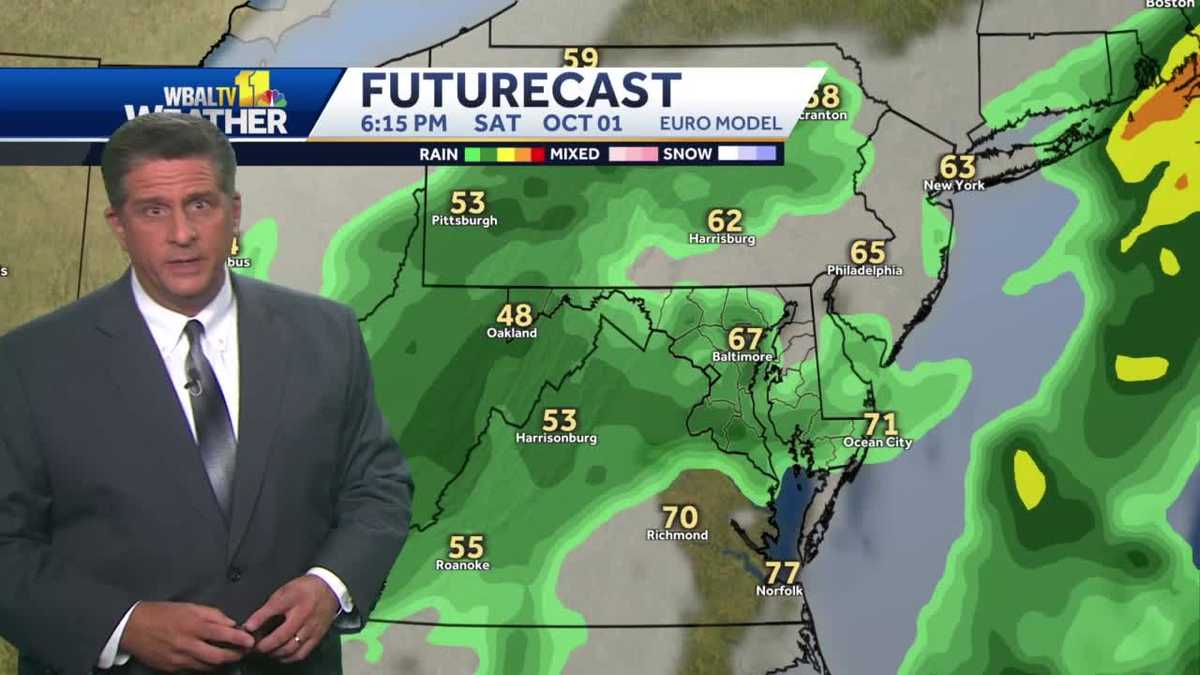 Passing showers likely Saturday night, steadier rain Sunday
