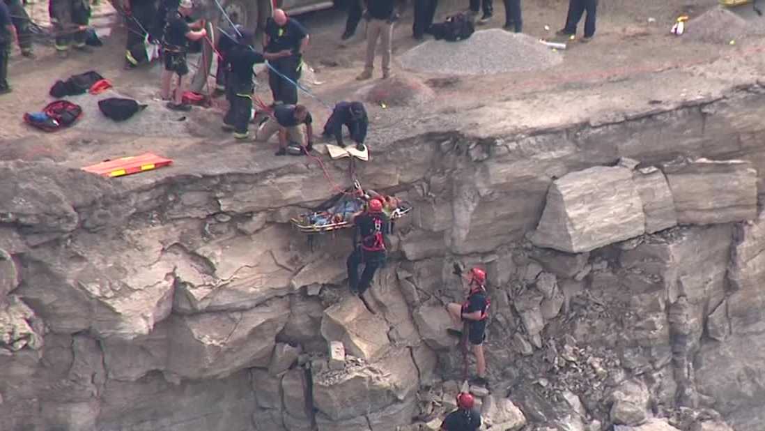 WATCH: Man rescued in southern Indiana after falling 30 feet into quarry