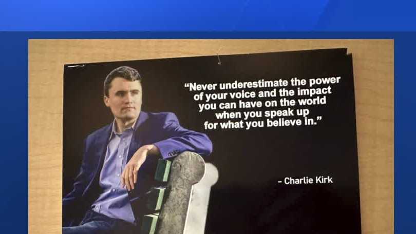 Orange County teacher told to remove Charlie Kirk poster