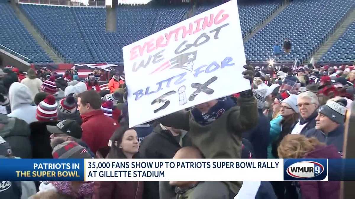 35,000 fans show up to Patriots Super Bowl rally at Gillette Stadium